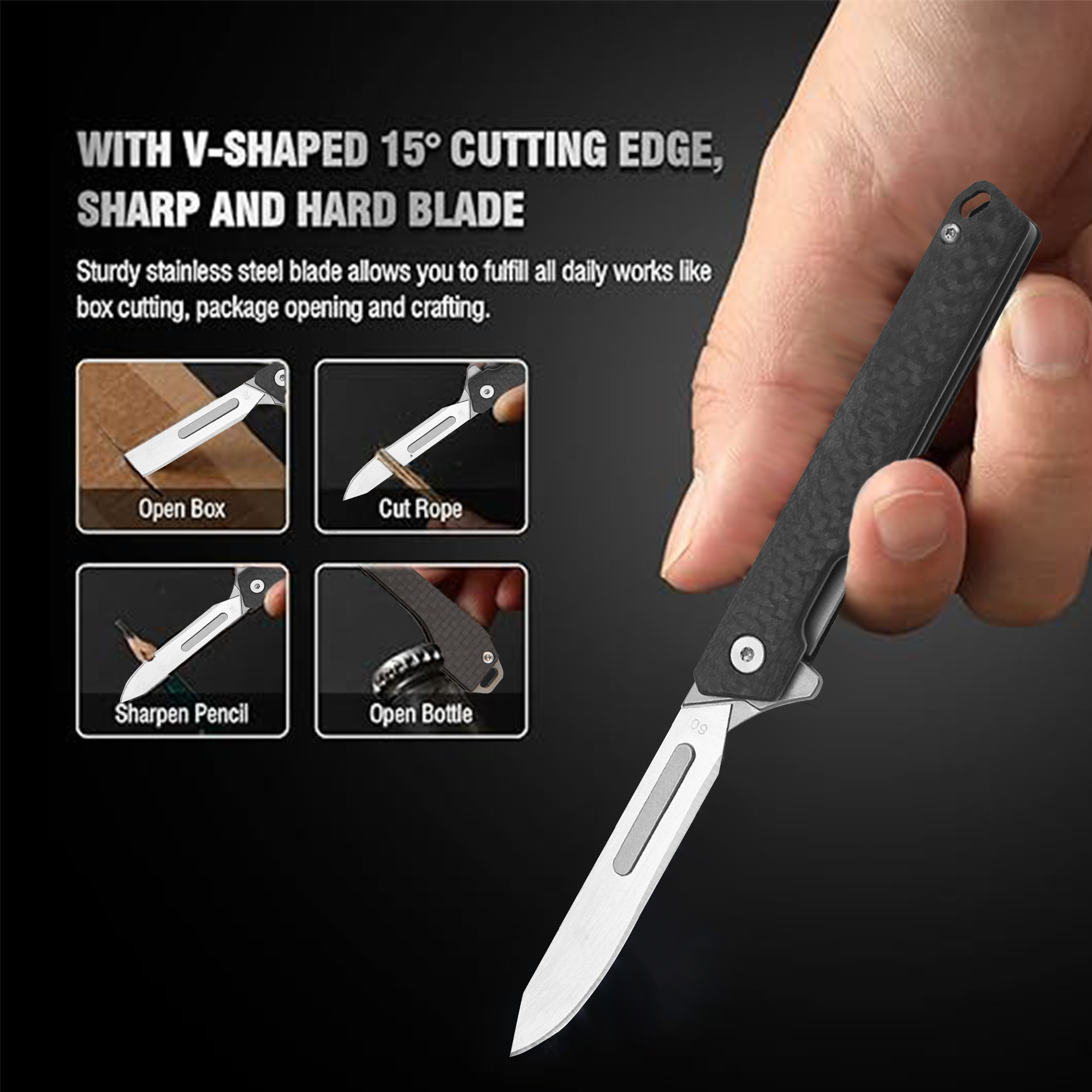Folding Scalpel Carbon Fiber Pocket Knife - Edcgearzone.com