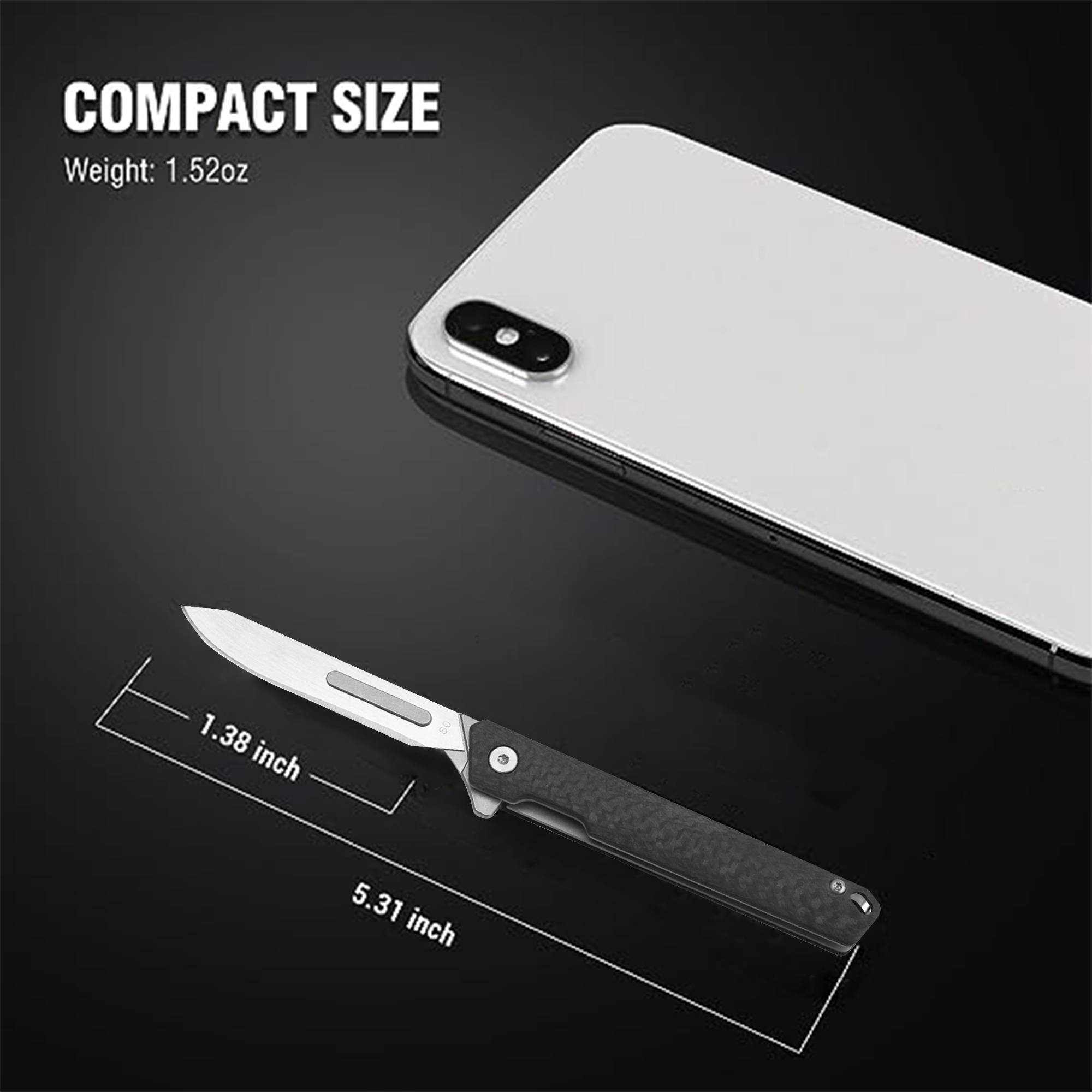 Folding Scalpel Carbon Fiber Pocket Knife - Edcgearzone.com